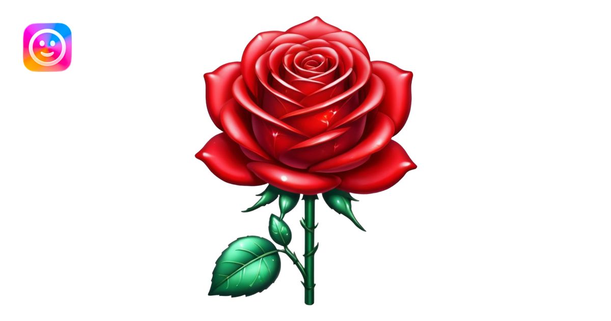 glitter red crystal rose emoji | AI Emoji Generator
