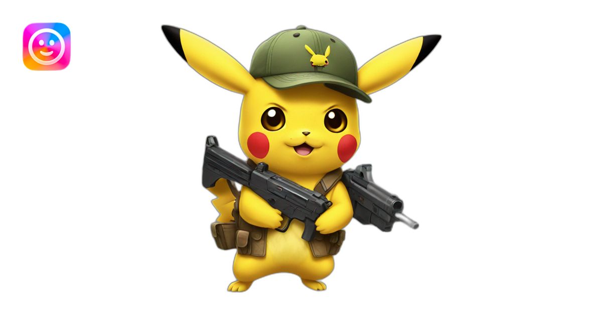 Pikachu with guns emoji | AI Emoji Generator
