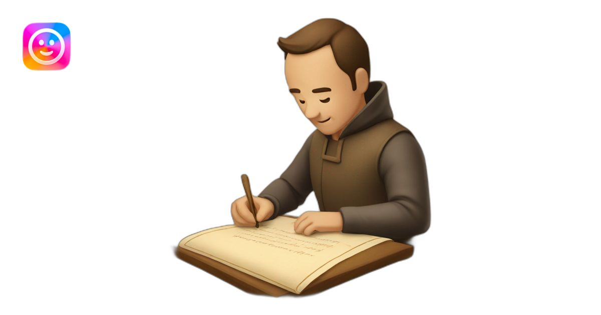 guy signing a parchment emoji | AI Emoji Generator