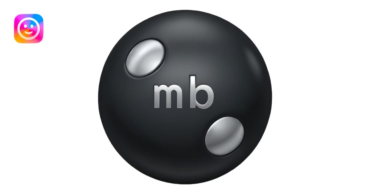 Black Ball with MB written on in the middle of it. Nothing else no ...