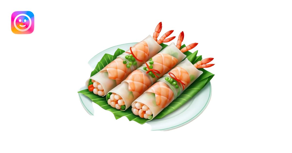 Vietnamese spring roll with a shrimp and green onion emoji | AI Emoji ...