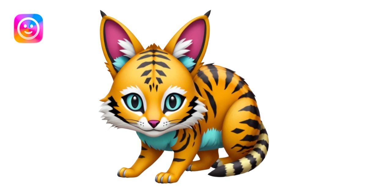 Colorful Bobcat-Tiger-Numbat-Serval-Genet-Pokémon-Digimon-Fakémon ...
