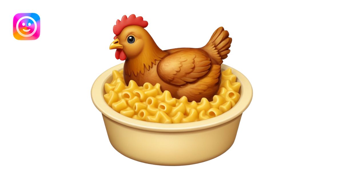 chicken with mac and cheese on the side emoji | AI Emoji Generator