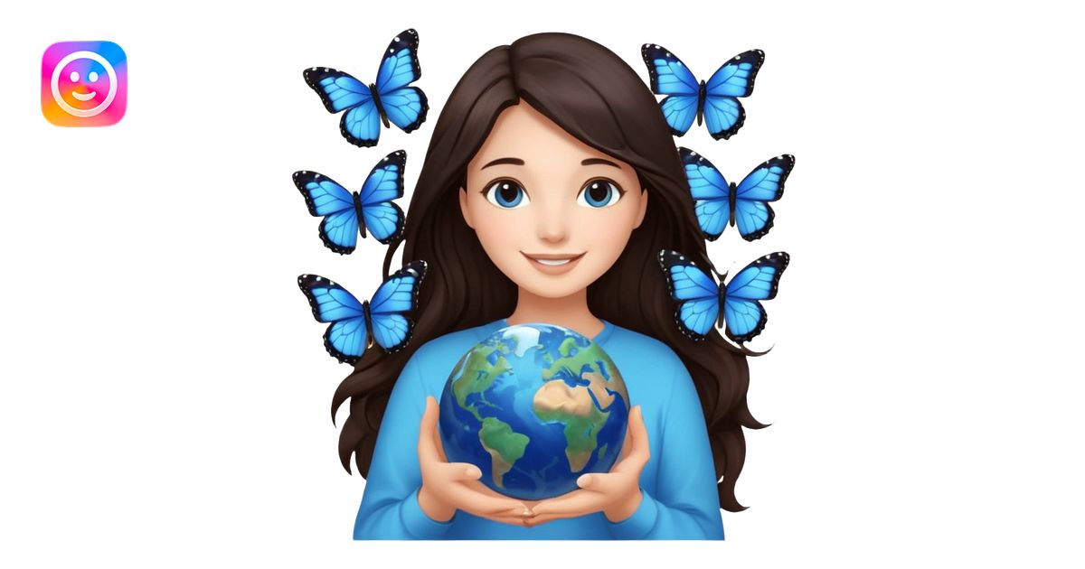 Successful CEO (brunette girl, another emoji, in the middle), holding ...