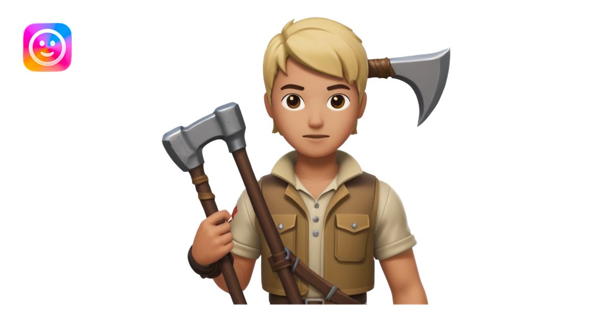 Fortnite skin holding pickaxe emoji | AI Emoji Generator