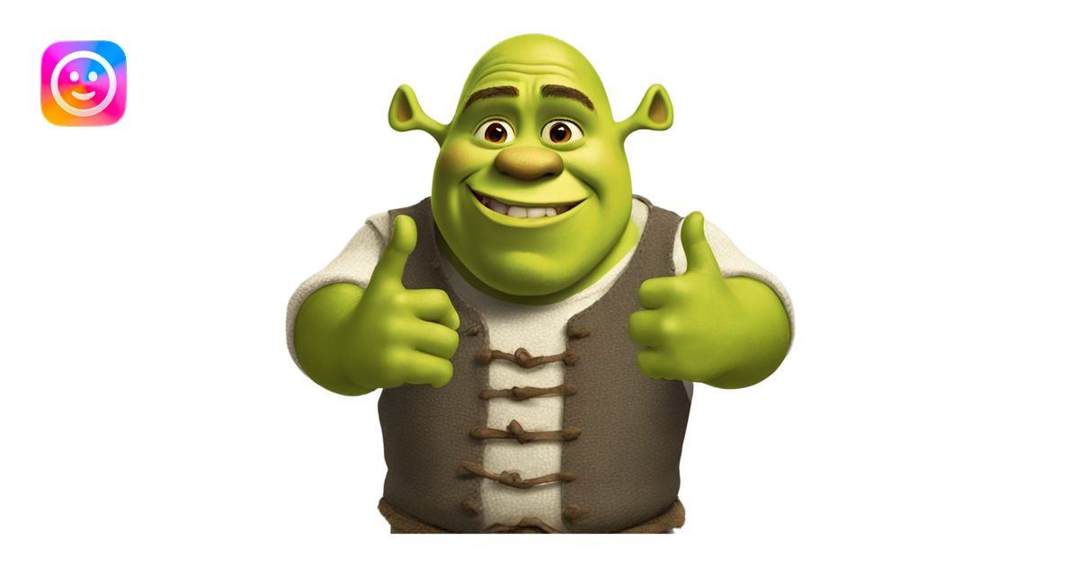 Shrek making heart hands emoji | AI Emoji Generator