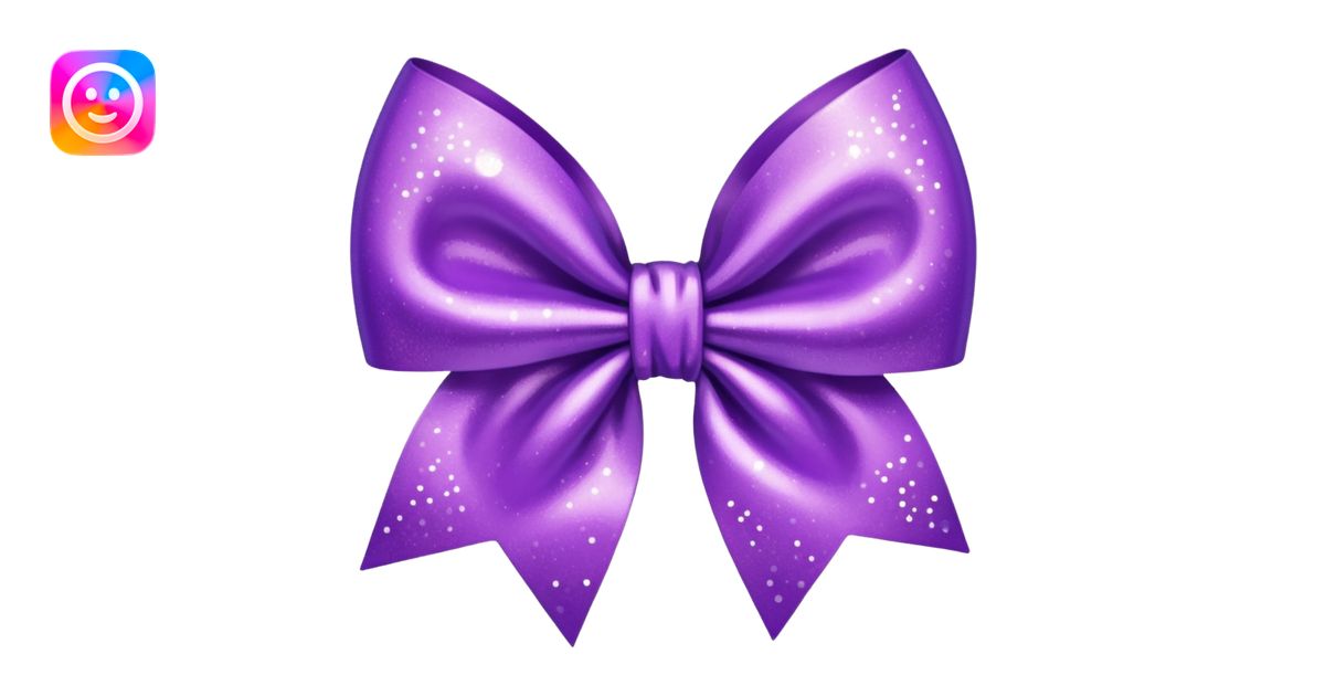 glitter purple and cian hair bow emoji | AI Emoji Generator