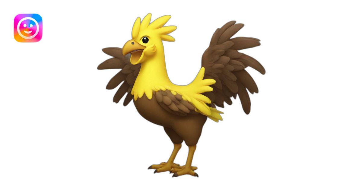Chocobo waving emoji | AI Emoji Generator