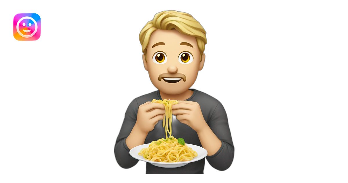 finnish man eating pasta emoji | AI Emoji Generator