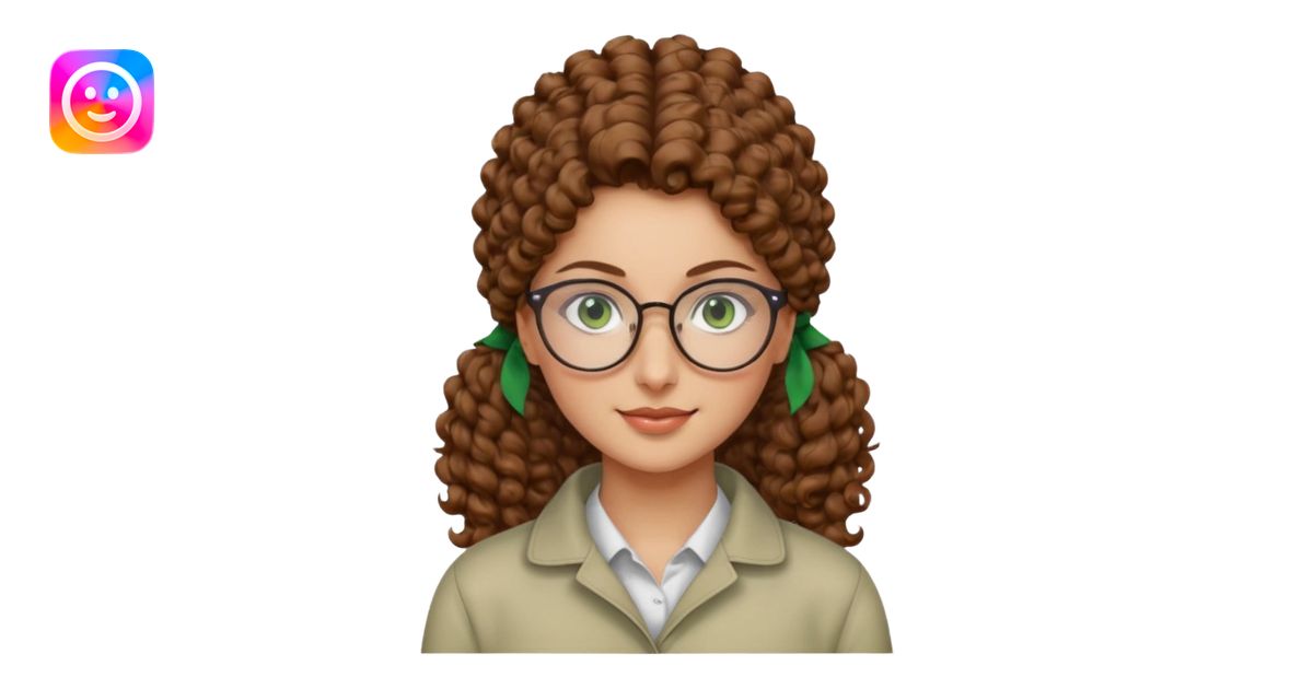 iranian woman, tight curly light brown hair in pony tail, glasses ...