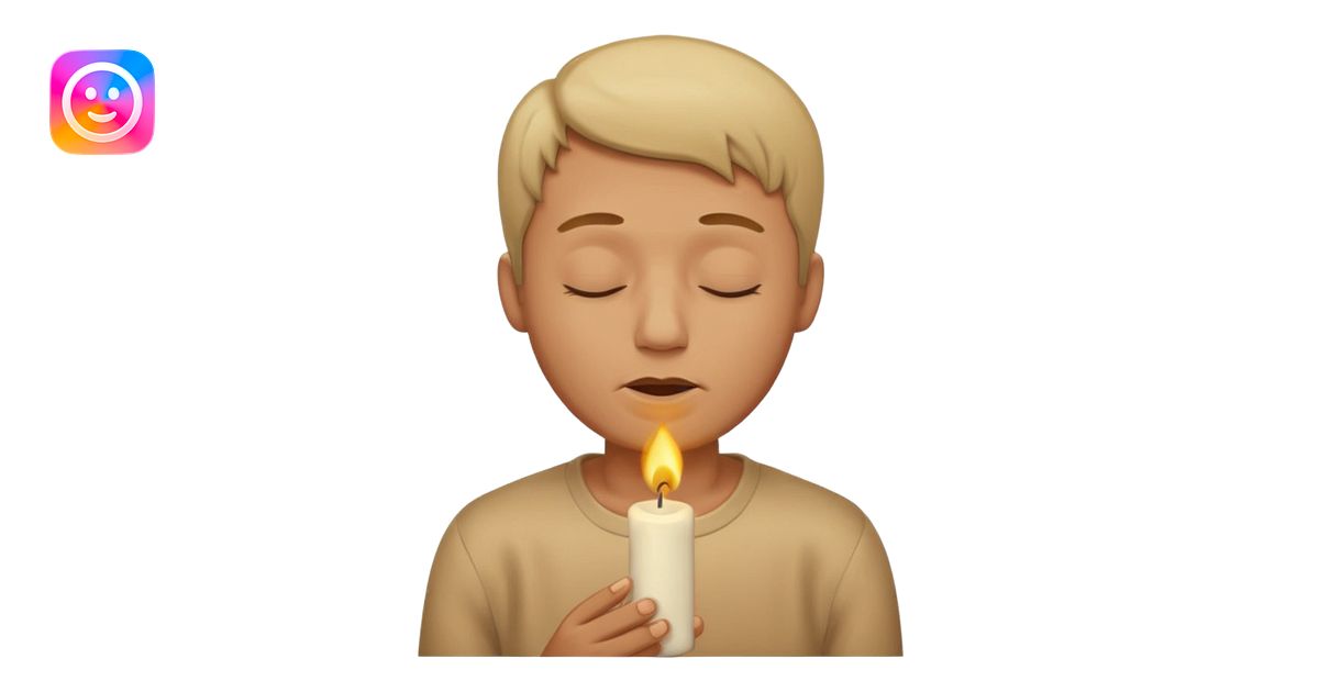 A male with closed eyes but the mouth is o-shaped blowing out emoji ...