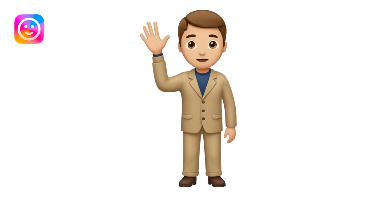 make an emoji of a man shrugging with the number 6 above his right hand ...