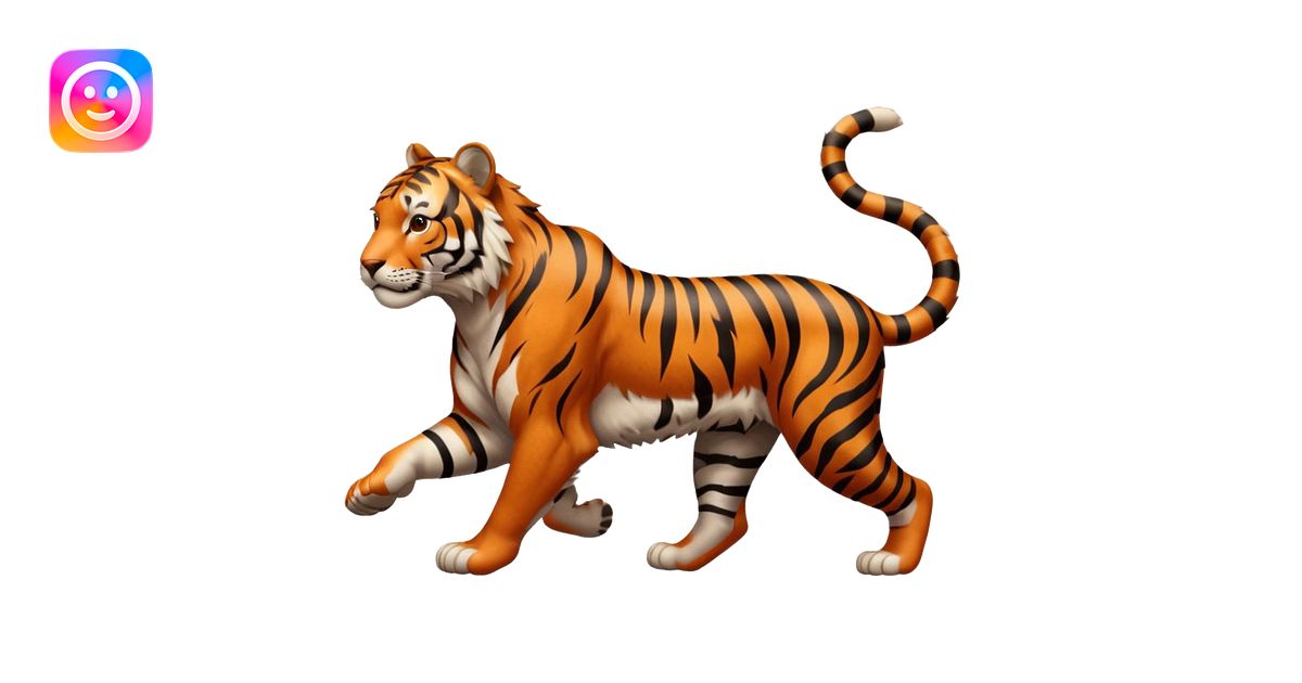 Realistic Tiger running in profile emoji | AI Emoji Generator
