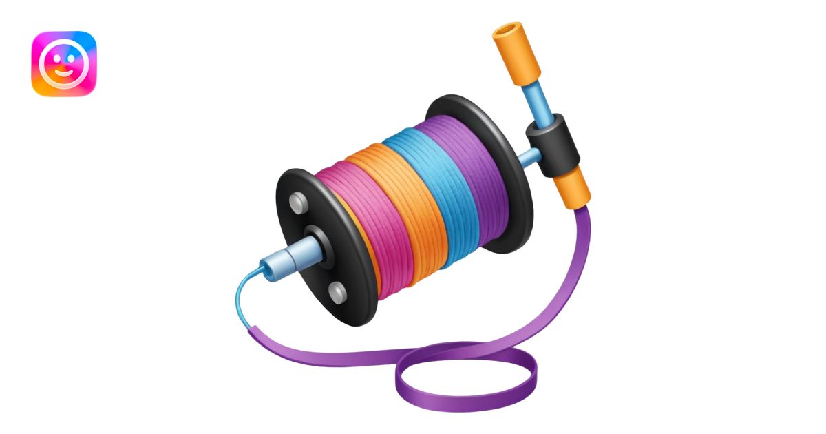 showing a hand neatly winding thread around a spool, yarn reel, or ...