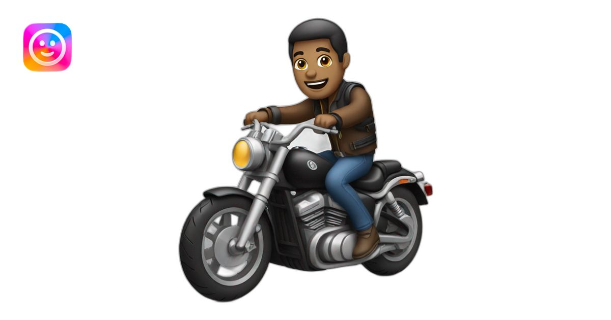 Man riding a motorcycle emoji | AI Emoji Generator