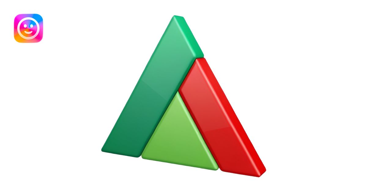 green red triangle up down 3d emoji | AI Emoji Generator