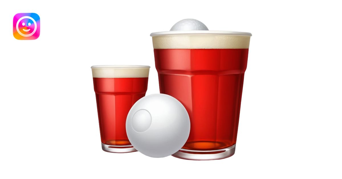 Generami l’emoji di un bicchiere da beer pong con una pallina accanto ...
