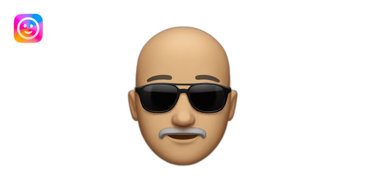 Bald man with short beard and sunglasses emoji | AI Emoji Generator