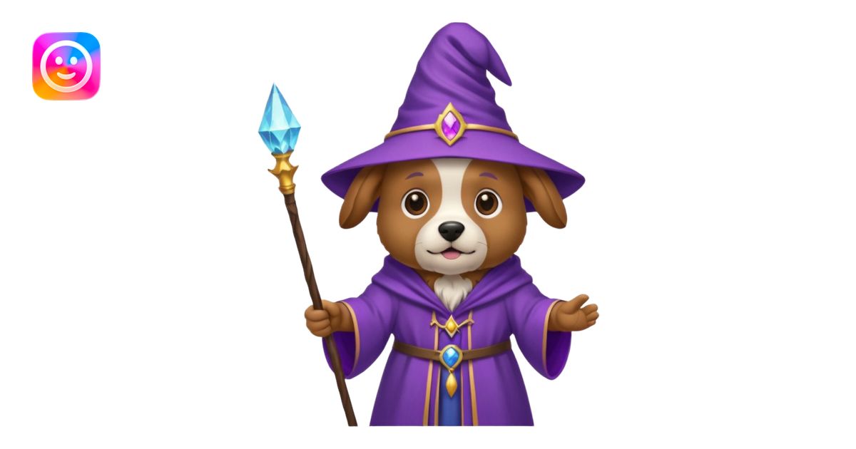 Dog wizard emoji | AI Emoji Generator