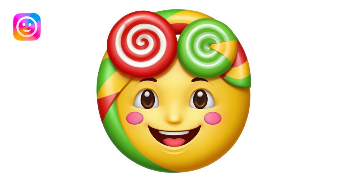 candy with a face and accessories emoji | AI Emoji Generator