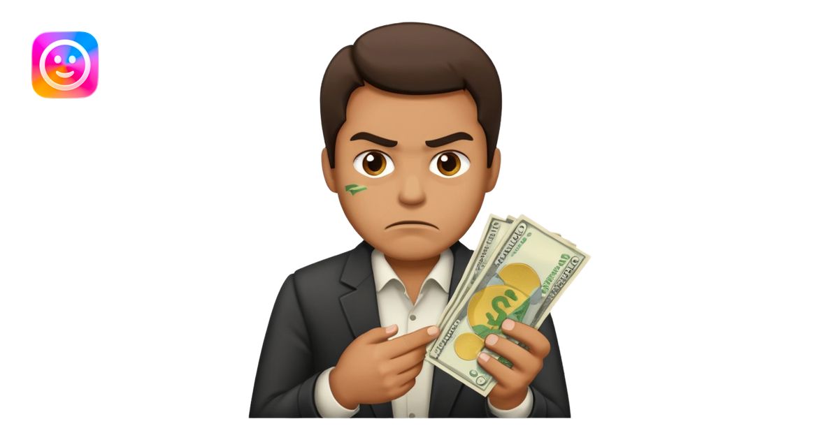 a guy who holds his money in his hands and looks angrily because he ...