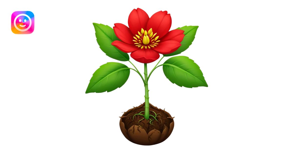 Broto de planta de flor vermelha emoji | AI Emoji Generator