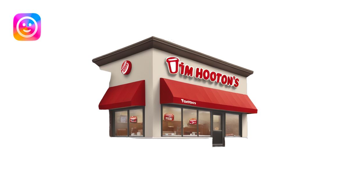 “Tim Hortons store with a red and white color scheme, featuring the ...