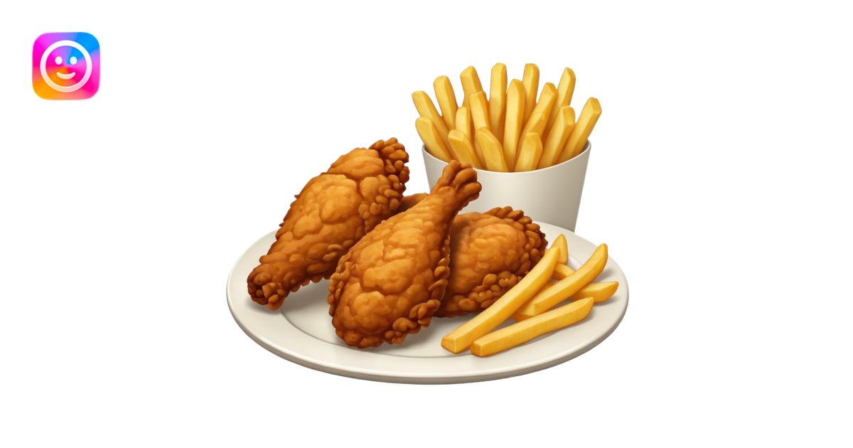 Fried chicken with fries emoji | AI Emoji Generator