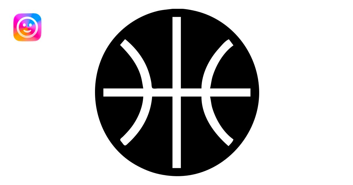 basketball icon, solid black, filled, minimal details icon | AI Emoji ...