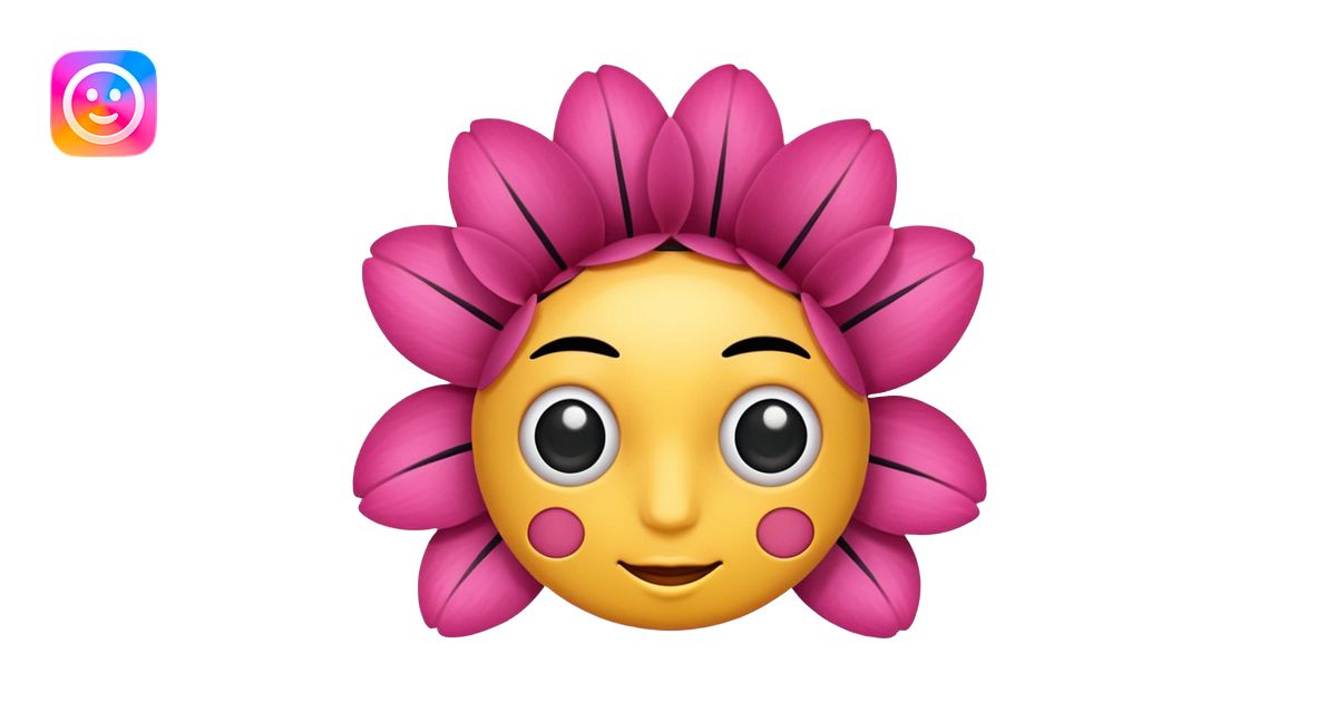 Flower with bedroom eyelashes emoji | AI Emoji Generator