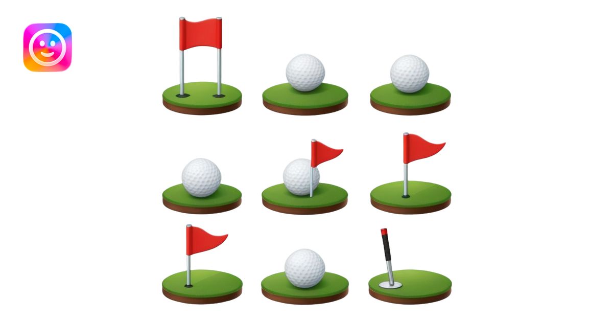“Create a set of simple, cute, flat-style emojis themed around golf ...