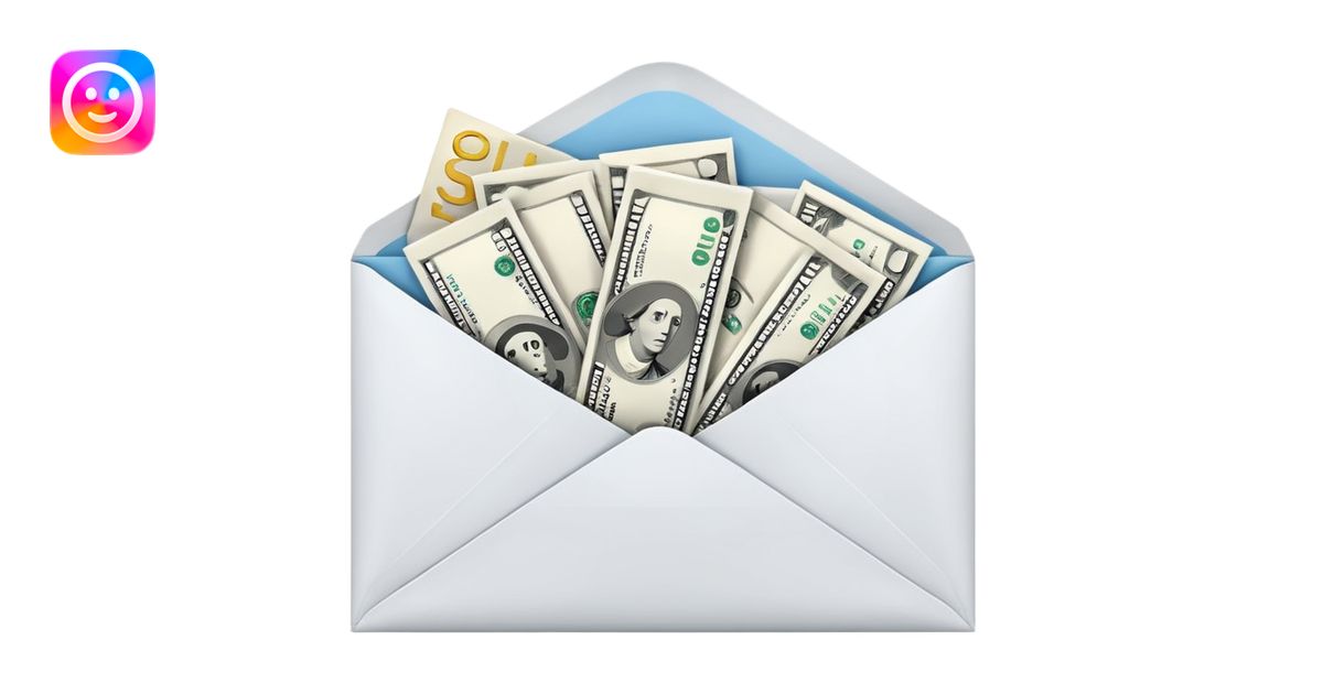 Salary enclosed in an envelope emoji | AI Emoji Generator