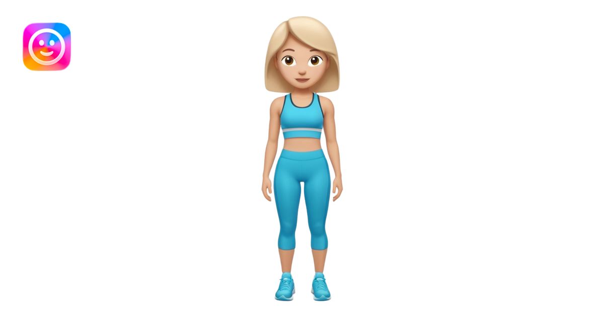 A 3D cartoon fit person showing a slim waistline, wearing sportswear ...