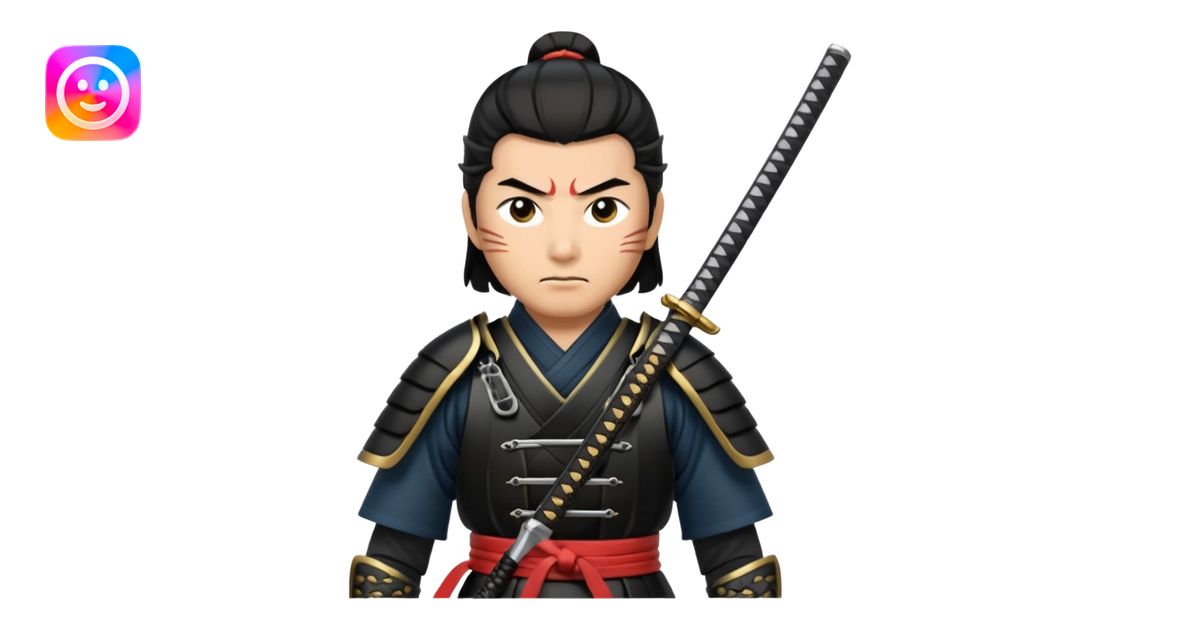 A disciplined samurai with sharp gaze, traditional armor, and a sleek ...