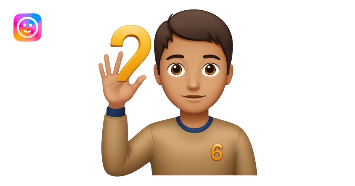 🤷🏻‍♂️ number 6 in left hand and number 7 in the right hand emoji | AI ...