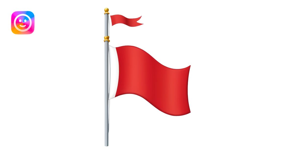“Emoji-style red waving castle flag, flat clean lines, simple heraldic ...