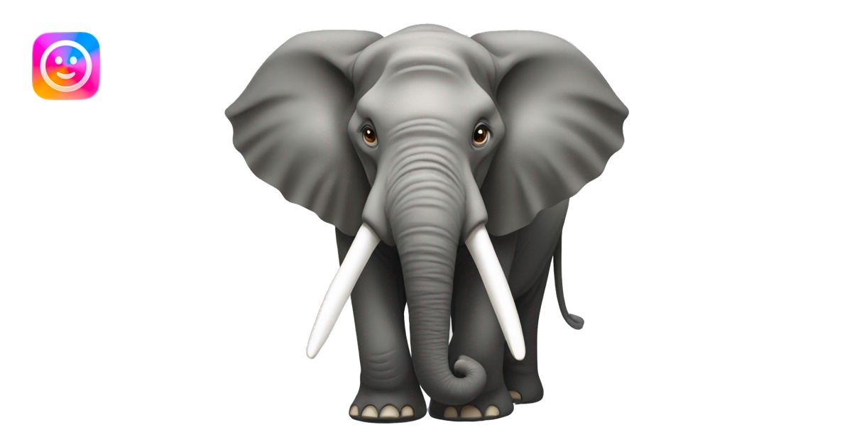 Visual of an elephant using its tusks emoji | AI Emoji Generator