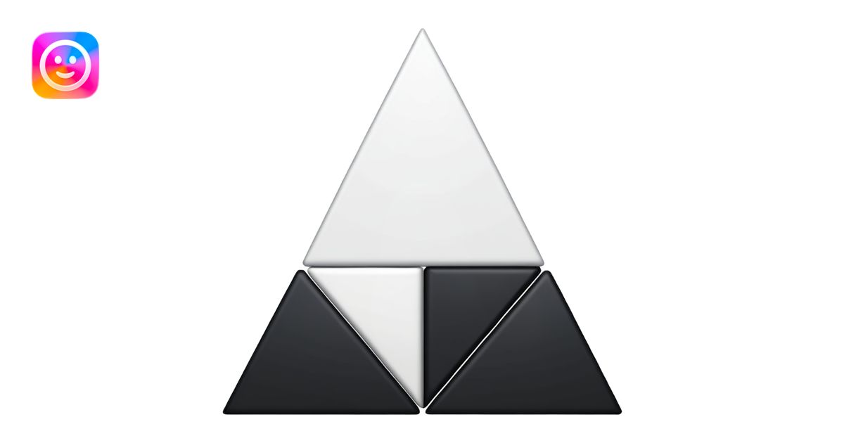 2D triangle with squares stacking up inside to demonstrate a social ...