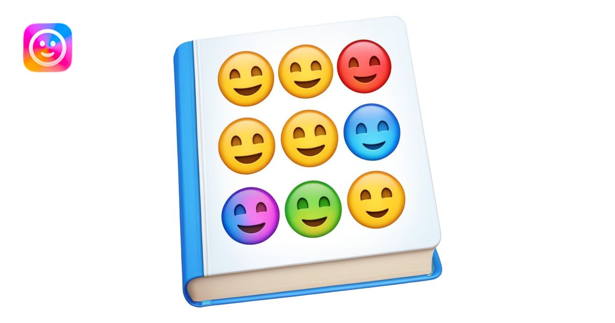 A textbook with the word 'emoji' written on the cover emoji | AI Emoji ...