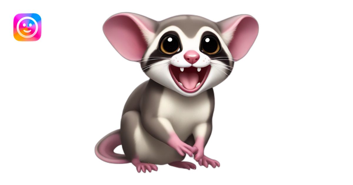 Laughing sugar glider emoji | AI Emoji Generator