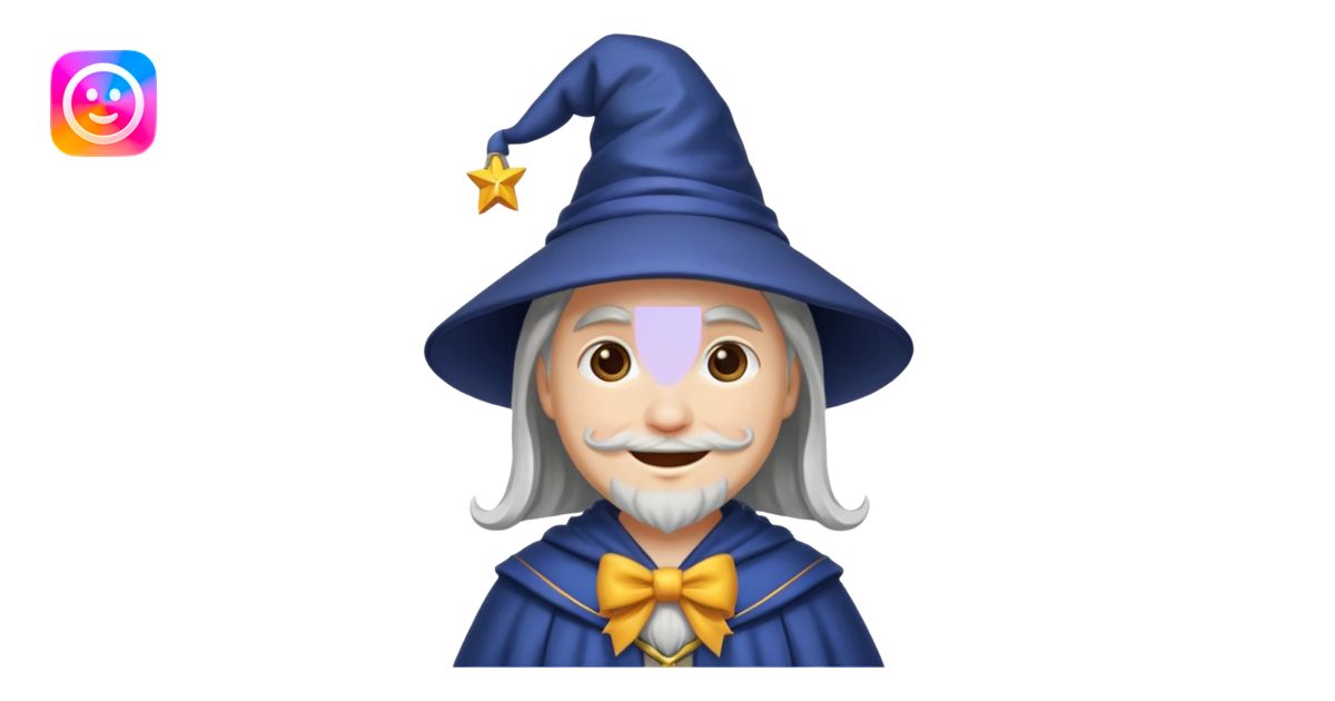 Wizard wearing bow emoji | AI Emoji Generator