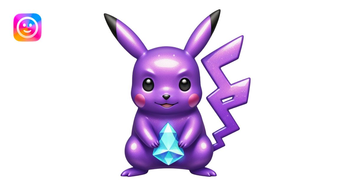 glitter purple pikachu emoji | AI Emoji Generator