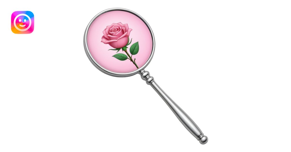 hand mirror, polished silver chrome, erotic vanity aesthetic emoji | AI ...