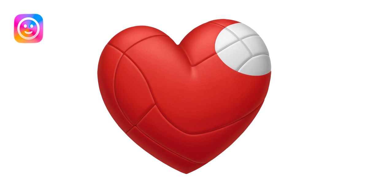Natación y voley en un corazón de color emoji | AI Emoji Generator