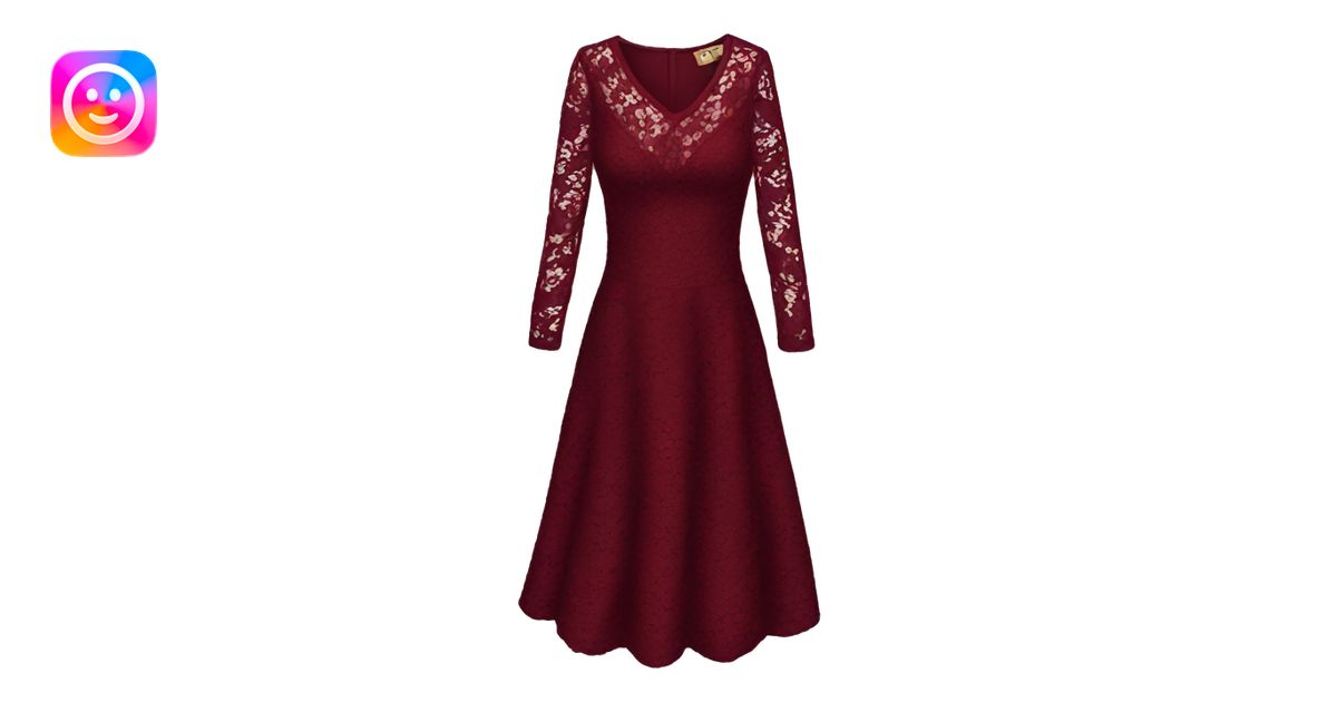 Burgundy lace dress emoji | AI Emoji Generator
