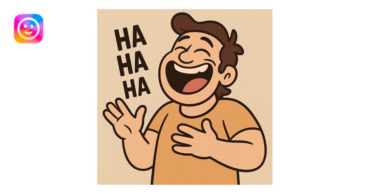 joyful laughing face, cartoon style illustration | AI Emoji Generator