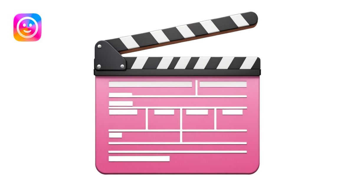 pink clapperboard emoji | AI Emoji Generator