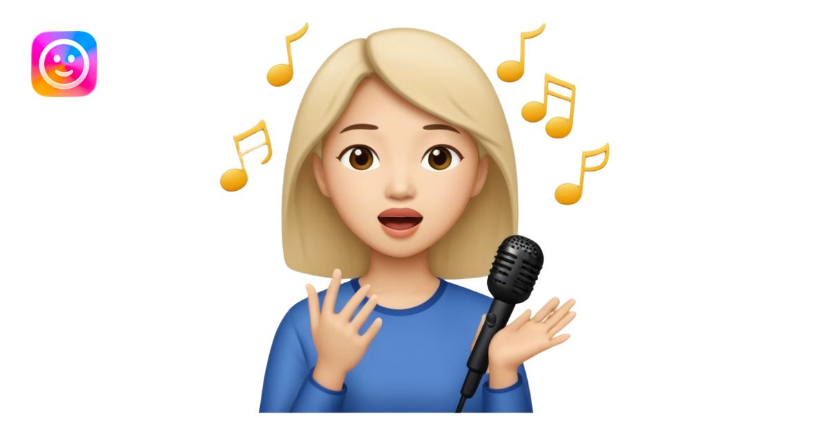 asian woman singing remove microphone emoji | AI Emoji Generator
