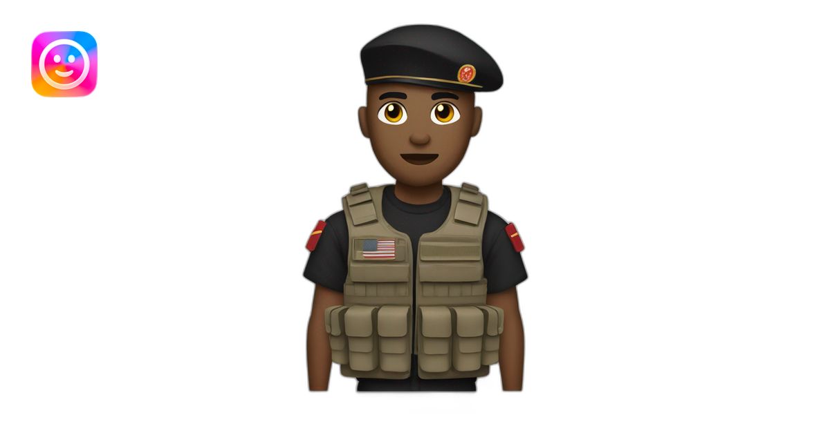 Marine corps rapper with microphone and bulletproof vest emoji | AI ...