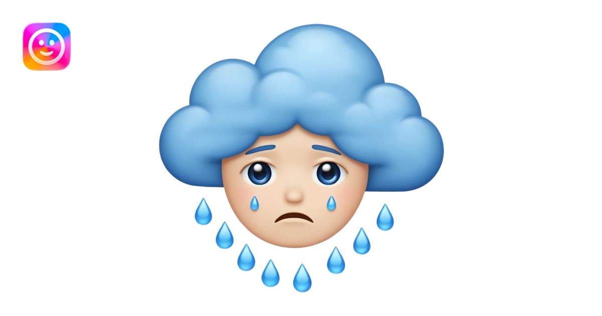 sad face with rain cloud, lose emoji emoji | AI Emoji Generator